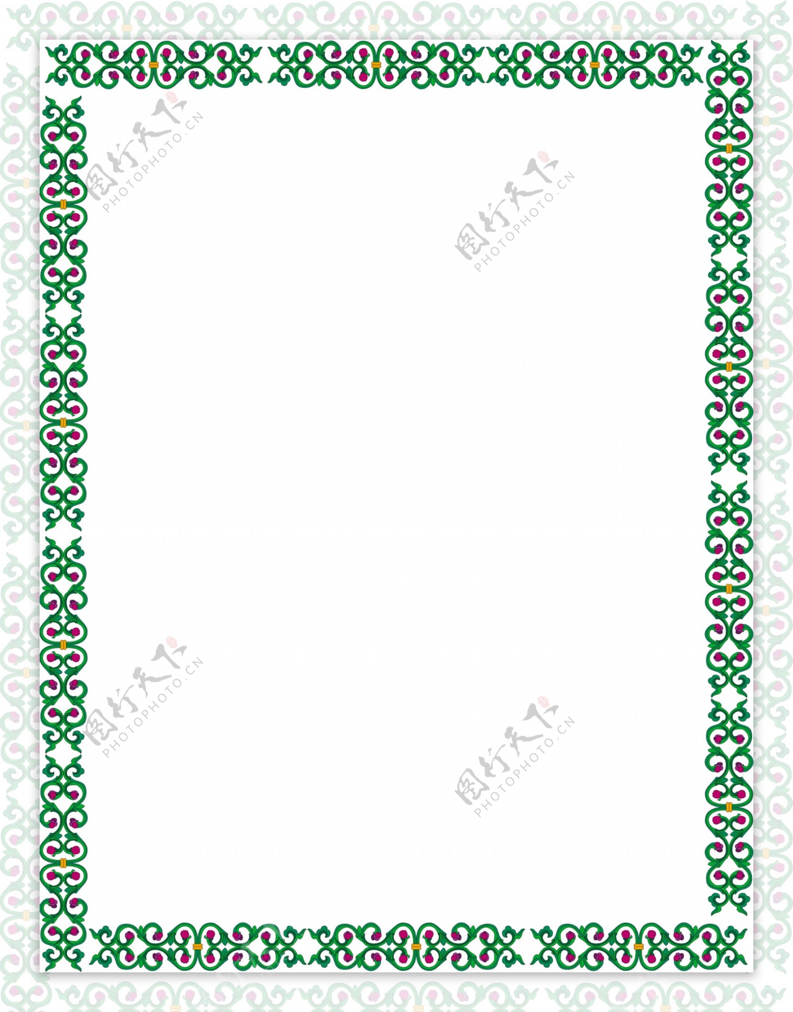 绿色交互花边边框图片素材-编号03400776-图行天下
