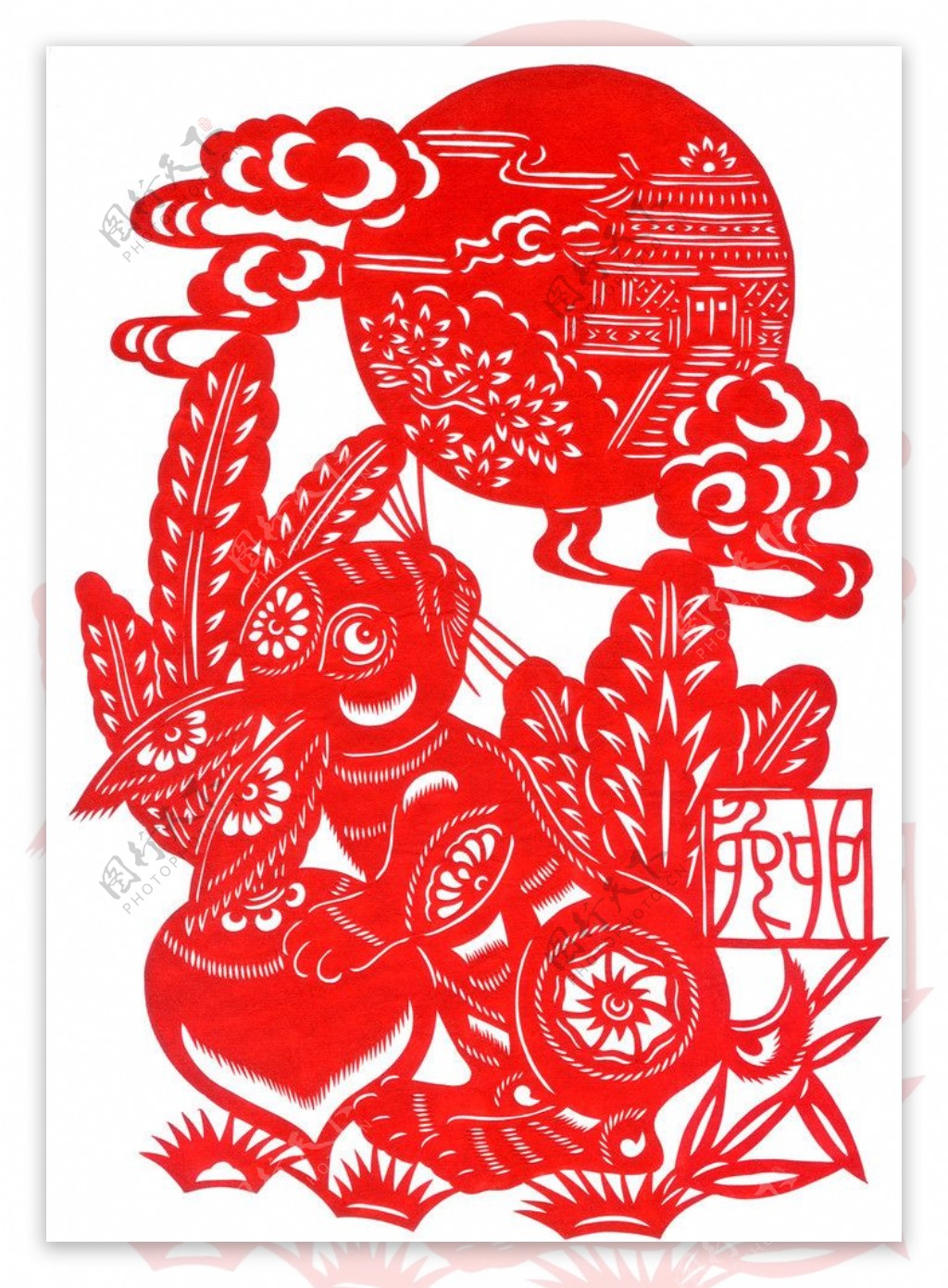 剪纸兔图片素材-编号10246356-图行天下