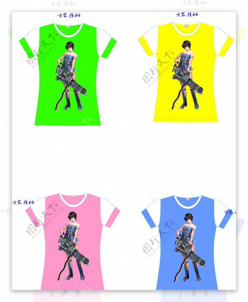 女装圆领短袖T图片素材-编号10269346-图行天下