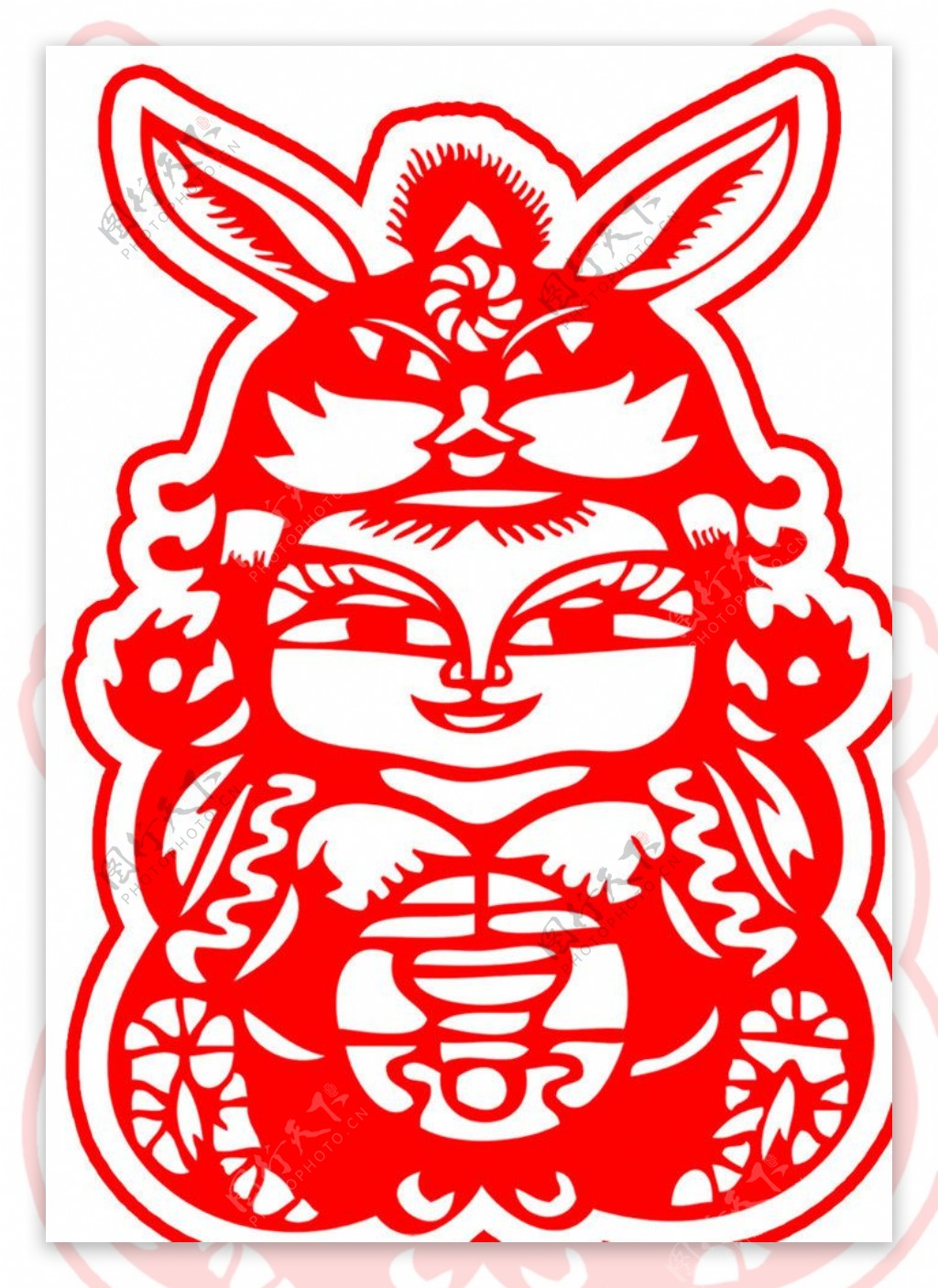 剪纸兔子图片素材-编号10531526-图行天下