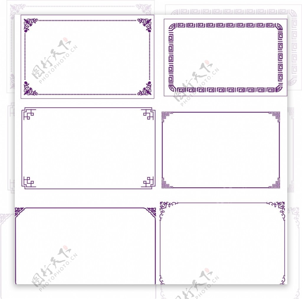 紫色花边边框图片素材-编号23788746-图行天下