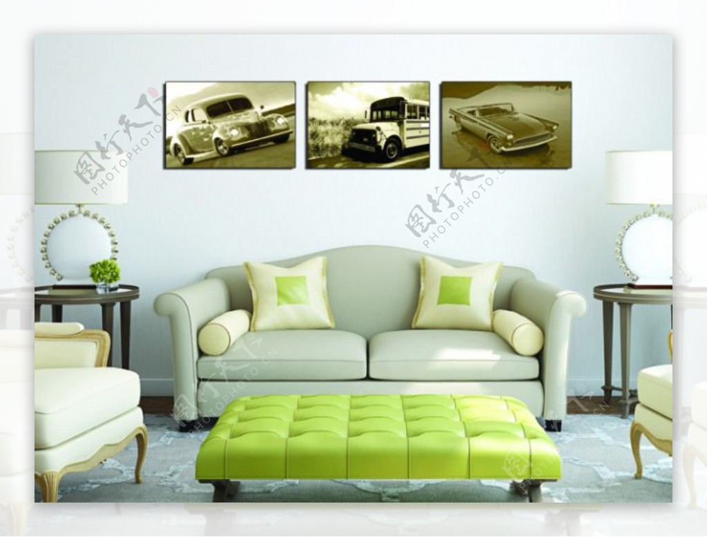 复古汽车壁画图片素材-编号25167816-图行天下