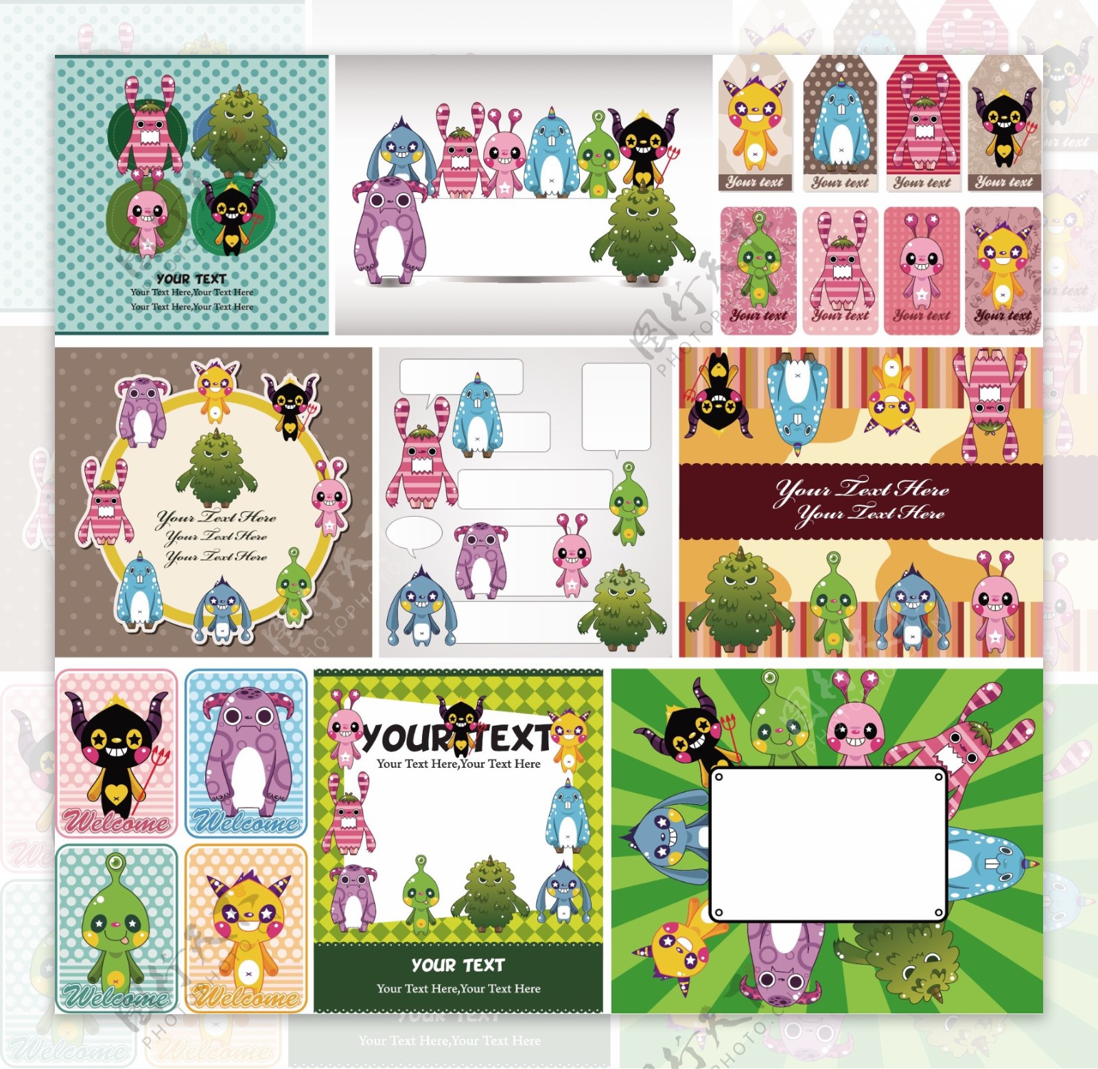 可爱卡通图案矢量EPS371图片素材-编号26345616-图行天下