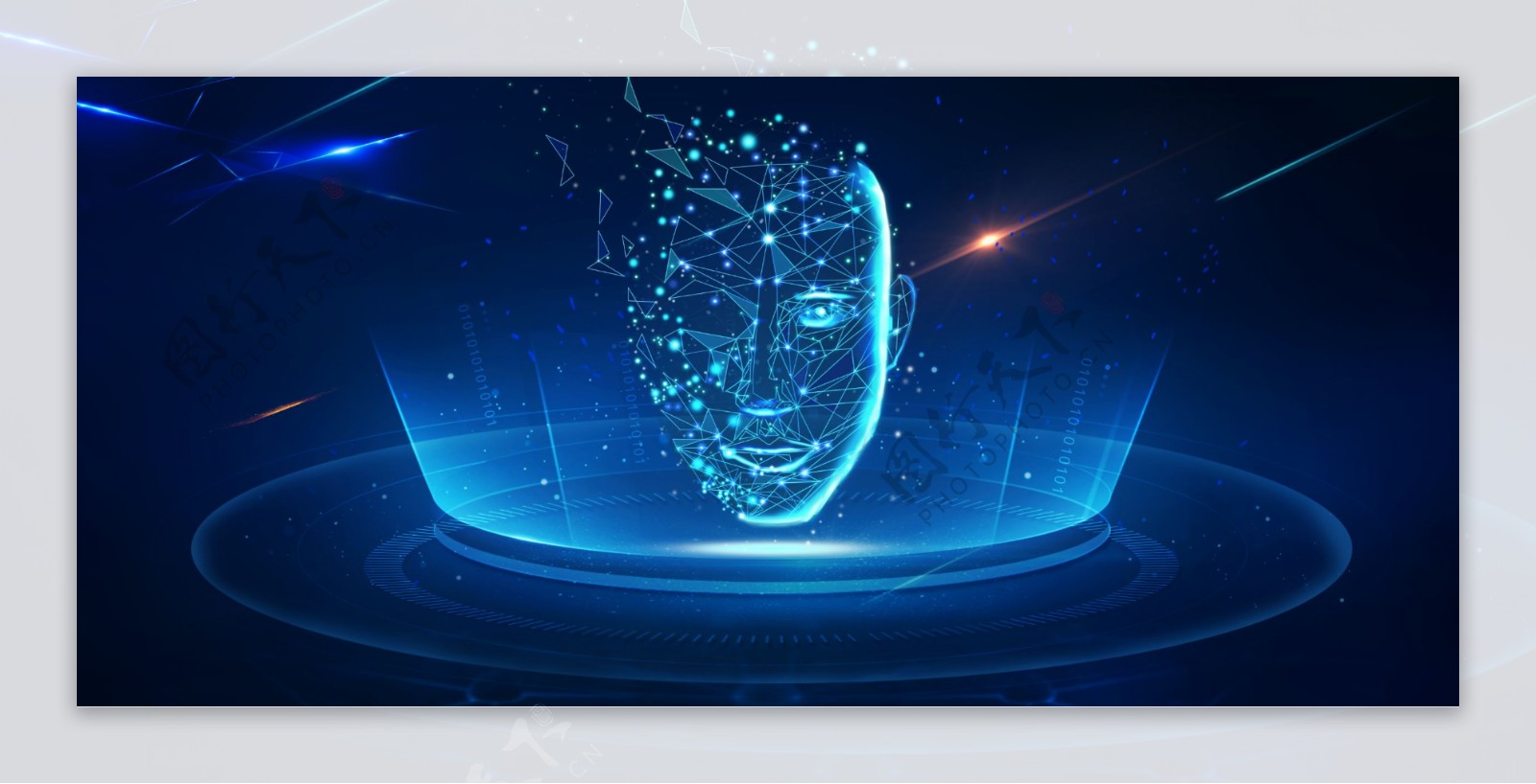 科技粒子线条人脸技术图片素材-编号31092566-图行天下