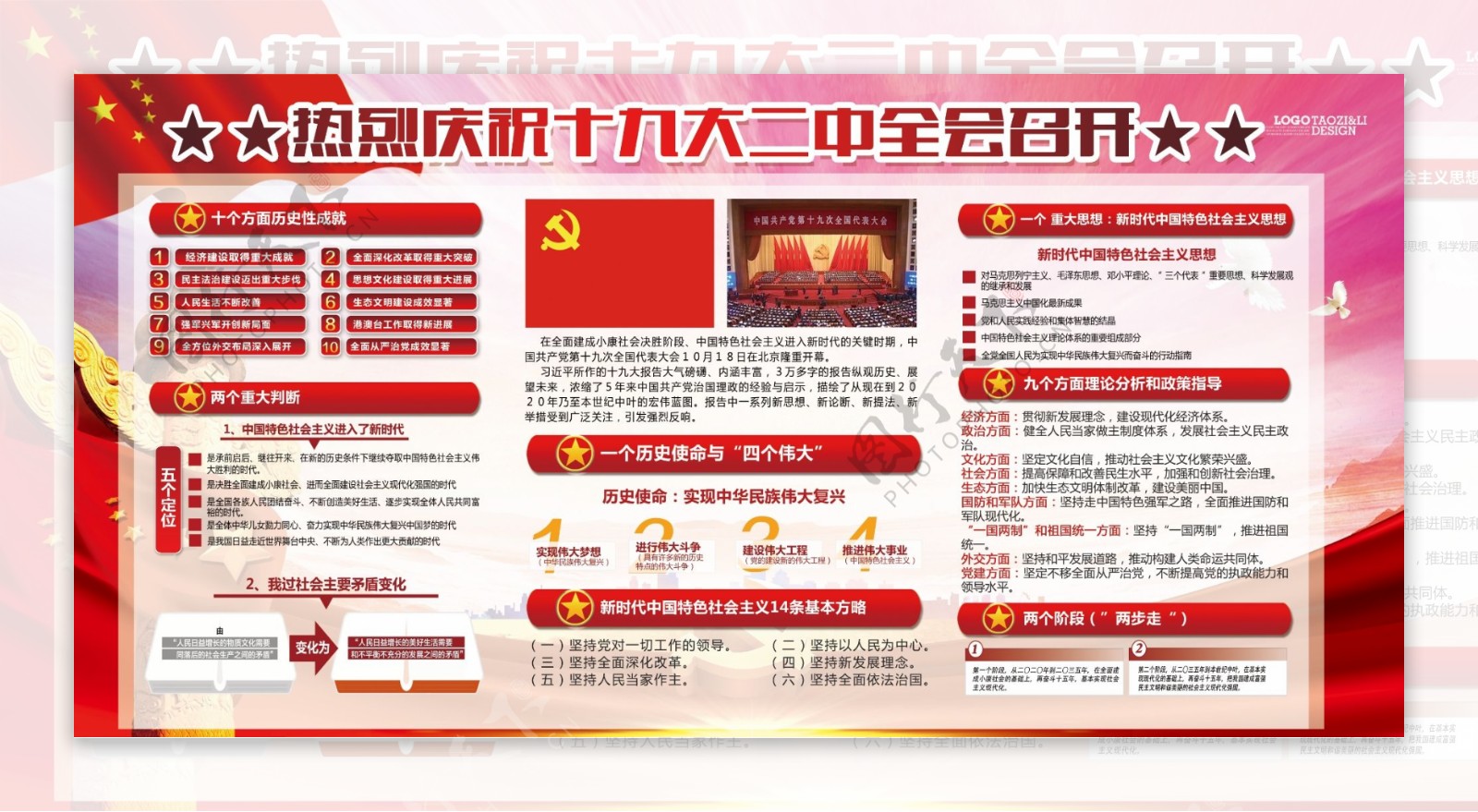 热烈祝贺中共十九届二中全会胜利召开展板图片素材-编号31398486-图行天下