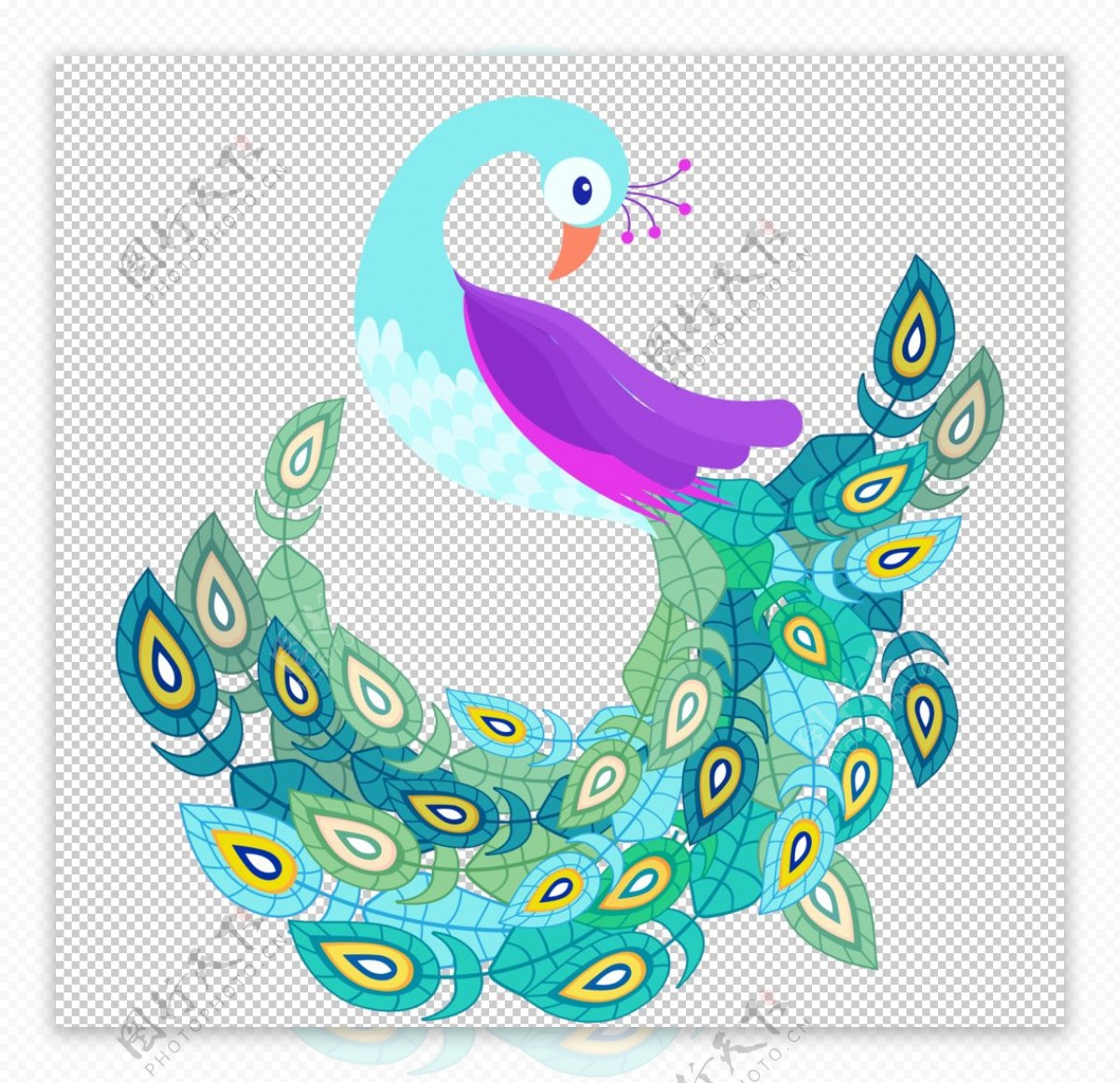 卡通孔雀图片素材-编号32261226-图行天下