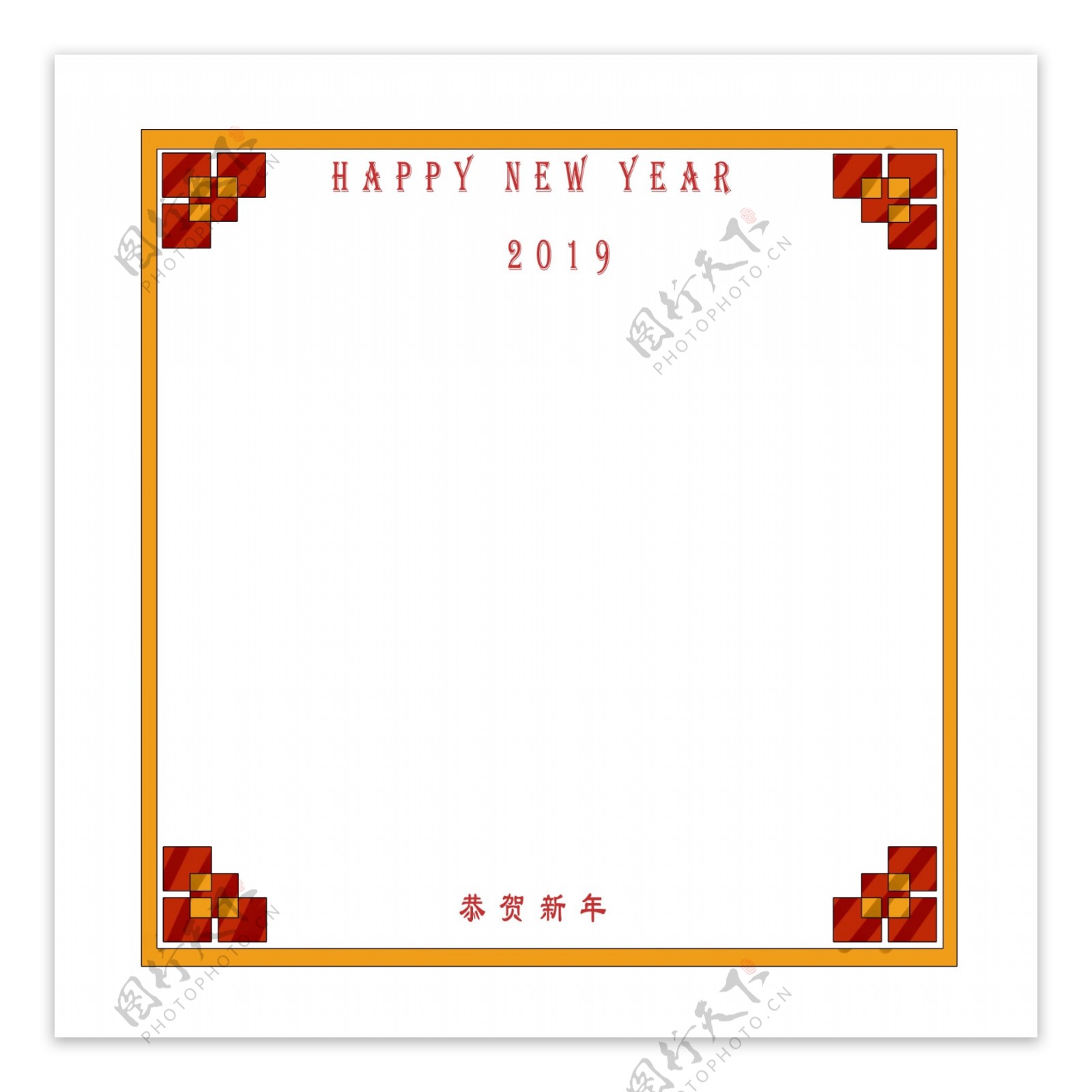 2019年恭贺新年边框图片素材-编号32365666-图行天下